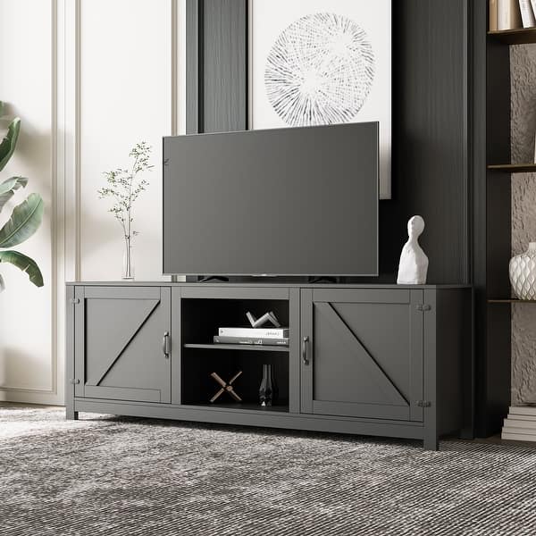 Rustic Farmhouse Style TV Stand with Ample Storage - Bed Bath & Beyond ...