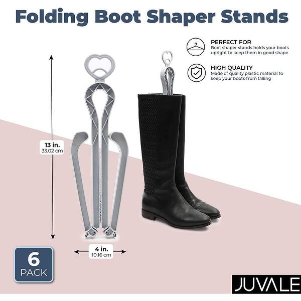 6 Pack Folding Boot Shaper Stands for Storage, Grey Inserts Shape ...