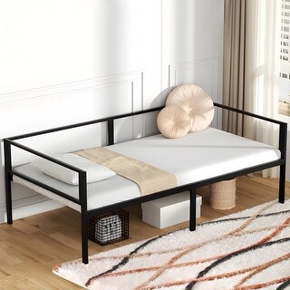 Metal Daybed Frame Quick Lock Steel Support Twin Daybed Frame - Bed ...
