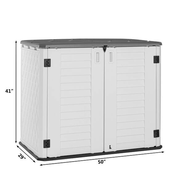 Outdoor Garden Courtyard Storage Box HDPE Plastic White - Bed Bath ...