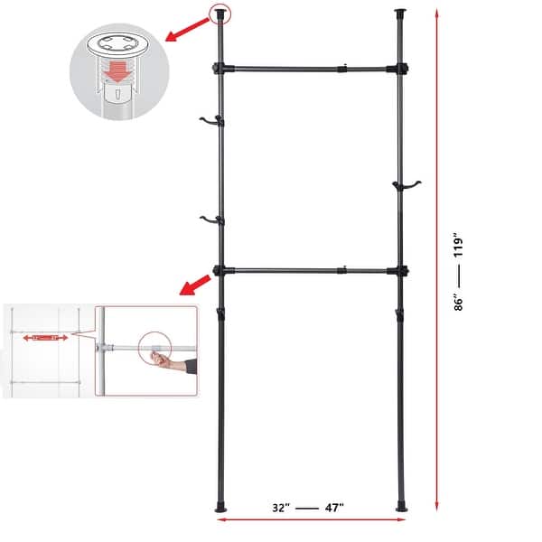 Steel 2 Tier Adjustable Clothes Rack - Bed Bath & Beyond - 36898094