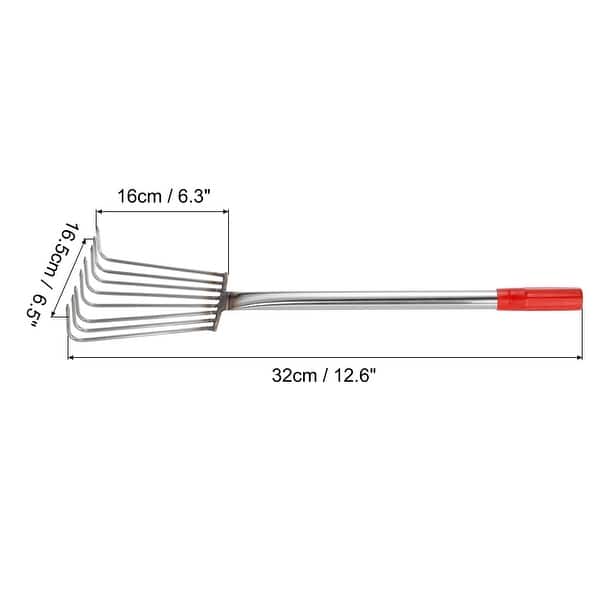 8 Teeth Claw Rake 12.6-inch Stainless Steel Rake with Rubber Handle ...
