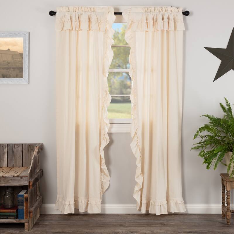 Muslin Ruffled Panel Set - Panel 84x40 - Overstock - 26057272