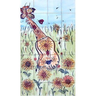 24in x 42in Music Art Backsplash Mosaic 28pc Tile Ceramic Wall Mural ...