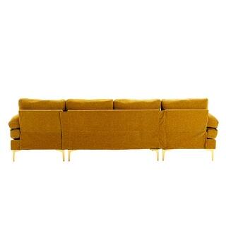 Soft Accent Sofa Set U-shape 4-6 Seats Couch Set with 2 Chaise Sofa ...