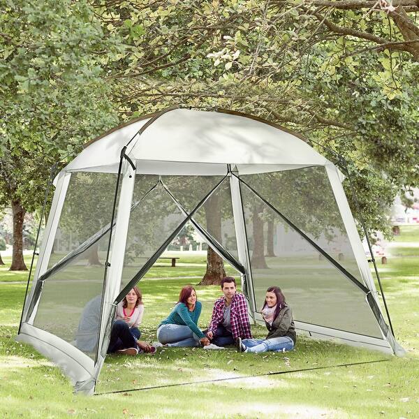 Outsunny 10' x 10' Screen House Room, UV50+ Screen Tent with 2 Doors ...