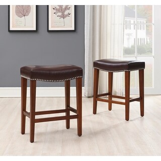 Leather Backless Upholstered Counter Stools Set of 2 - Bed Bath ...