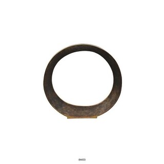 18 Inch Tabletop Decorative Statue, Solid Ring Design, Black Resin ...