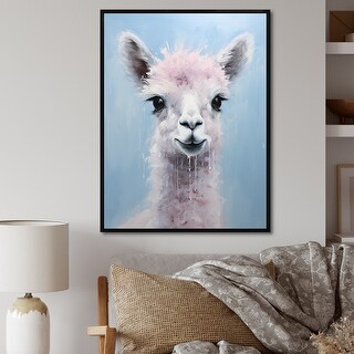 Designart "Grey Majestic Llama Portrait" Llama Grey Wall Decor ...