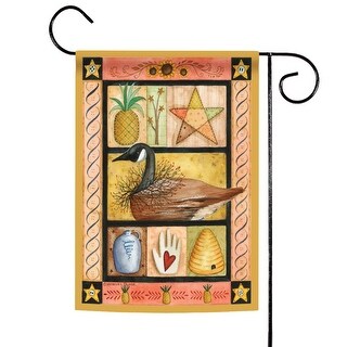 Brown and Pink Welcome Goose Outdoor Garden Flag 18" x 12.5" - Bed Bath ...