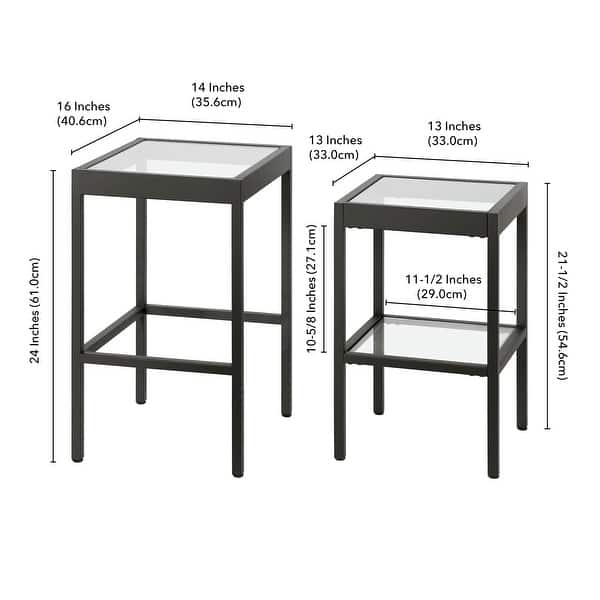 Alexis Metal/ Tempered Glass Nesting Tables - Bed Bath & Beyond - 31290445