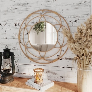 Soleil Round Boho Wall Mirror - 31.5"H x 31.5"W x 0.5"D - On Sale - Bed Bath & Beyond - 40011405
