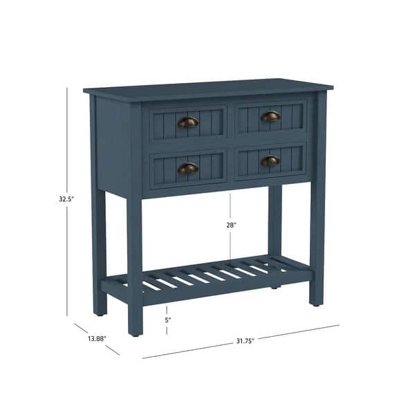 Crestway Antique Blue Solid Wood Entryway Console Table - Bed Bath ...