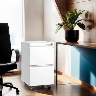 2 Drawer Metal Mobile File Cabinet,Rolling File Cabinet with Lock - Bed ...