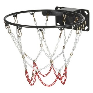 12 Loops Standard Heavy Galvanized Steel Basketball Hoop Net, White Red ...
