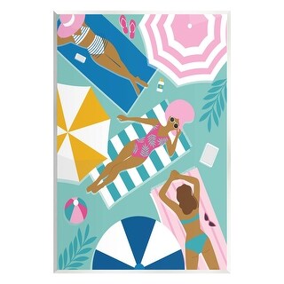 Stupell Modern Summer Sunbathing Girls Wall Plaque Art by Angela ...