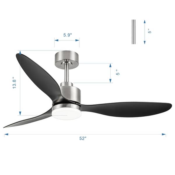 52 Inch LED Ceiling Fan with Lights Remote(3-Blade) - Bed Bath & Beyond ...