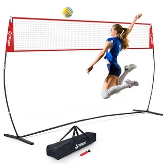 14FT Portable Freestanding Training Net Volleyball Net for Backyard ...