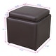 Square Storage Ottoman with Upholstered Cube Stool with Storage for ...