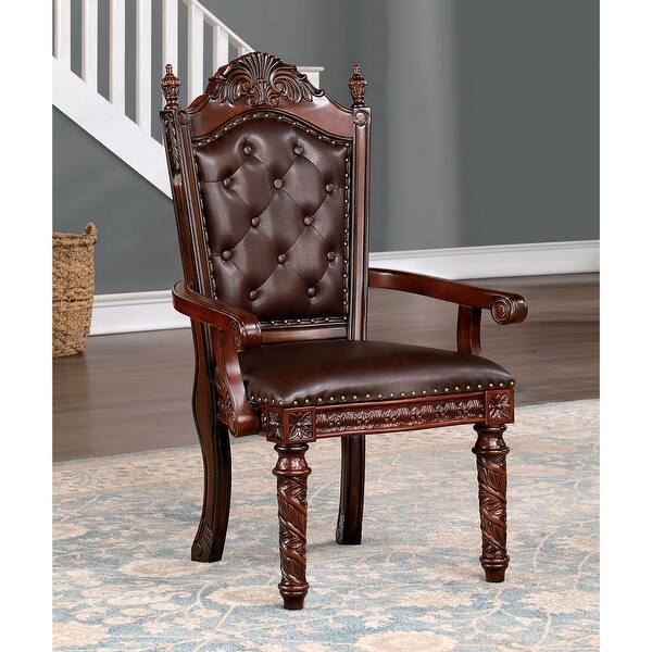 Abeena Traditional Cherry Solid Wood Arm Chairs (Set of 2) by Furniture ...