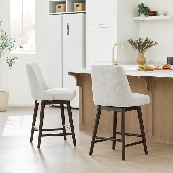 Hazel Upholstered Counter Height Swivel Barstool with Back - On Sale ...