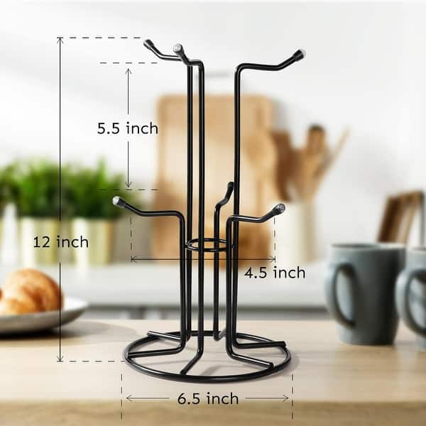 Mug Tree for Large Mugs, Counter Coffee Mug Holder with 6 Hooks - Bed ...