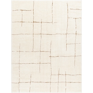 COSMOLiving Mid Century Modern Marble Cream Beige Large Fluffy Area Rug ...