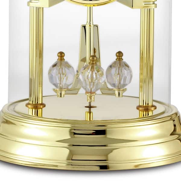 Bulova Clocks Tristan I Oval Dome Clock with Metal Base and Brass ...