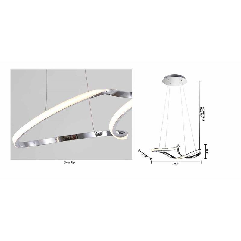 LED Pendant Lighting with Chrome Metal Frame - Overstock - 29357968