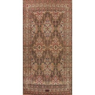 Signed Vegetable Dye Agra Indo Large Rug Handmade Wool Carpet - 9'7" x ...