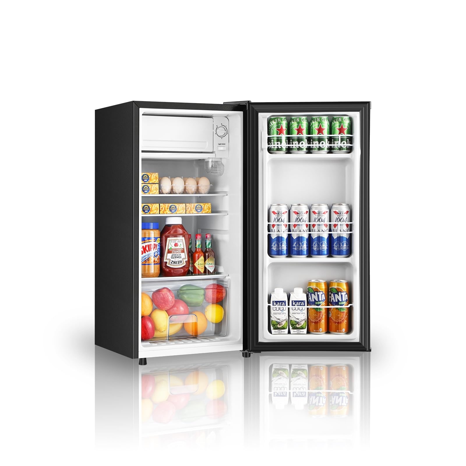 open mini refrigerator