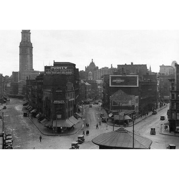 Haymarket Square Black and White Gallery Wrapped Canvas - Bed Bath ...