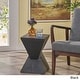 Black Lightweight Concrete Accent Table with 12.5-inch Width and ...