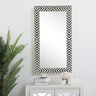 36"x20" Rectangular Modern MDF Glass Mirror Chevron - Bed Bath & Beyond ...
