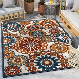 Well Woven Dorado Seri Modern Indoor Outdoor Floral Area Rug - Bed Bath ...