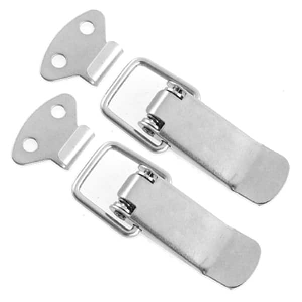 2 Sets Compression Spring Catch Straight Loop Latch Hardware - Silver ...