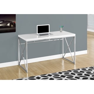 Computer Desk with X-Design Metal Base - Bed Bath & Beyond - 42530717