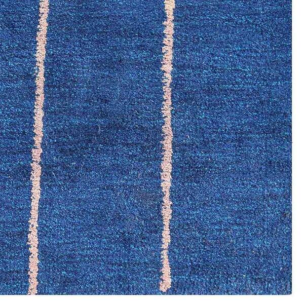 Hand Knotted Loom Silk Mix Area Rug Geometric Blue Beige LSM1222 - Bed ...