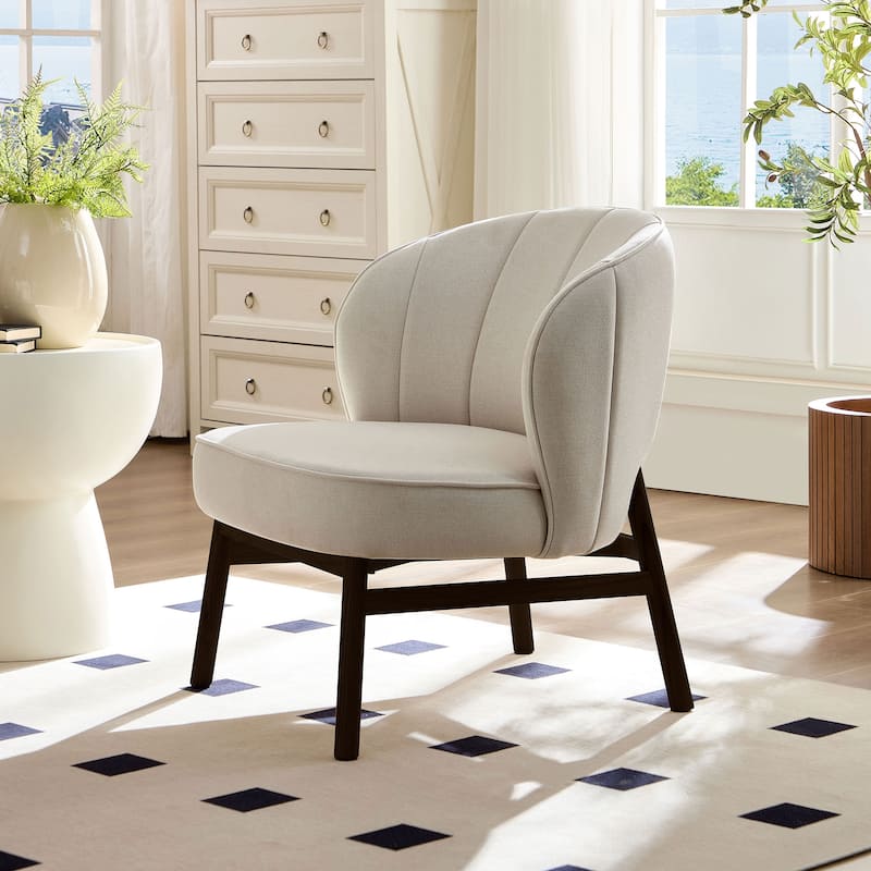 Ash Wooden Frame Upholstered Lounge Shell Chair,Modern Chair Comfort ...