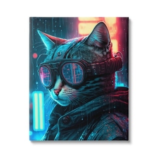 Stupell Cybercat Futuristic Animal Goggles Canvas Wall Art by CyberGeek ...