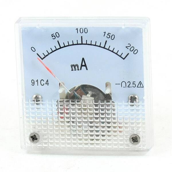 DC 0-200mA Class 2.5 Square Analog Panel Meter Amperemeter Ammeter - DC ...