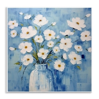Stupell White Blooms with Paint Drip Wall Plaque Art Design By Irena ...