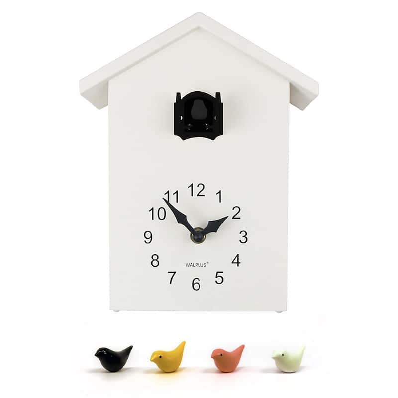 Walplus White Minimalist Cuckoo Table Clock Black Window Home Decor ...