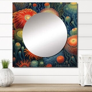 Designart "Beautiful Deep Sea Anemones Retro Harmony V" Marine Animals ...