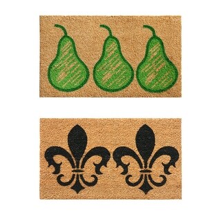Rubber-Cal "All Weather Doormats" - 2 Coir Shoe Scraper Mats - 18" x 30 ...