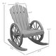Wooden Rocking Chair, Adirondack Rocker Chair W/Slatted Design And ...