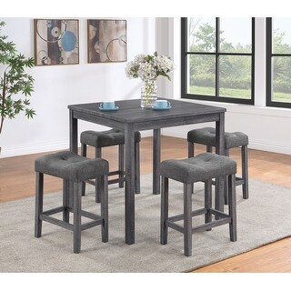 Rustic Solid Wood 5 Piece Counter Height 36" Pub Table Set with 4 ...