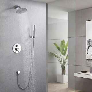 SUMERAIN Full Metal Wall Mounted Bathroom Rain Shower Faucet System ...