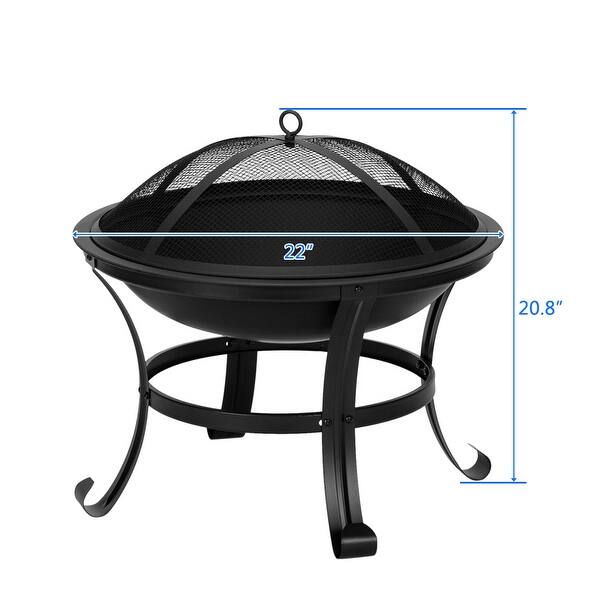 Curved Feet Iron Brazier Wood Burning Fire Pit - Bed Bath & Beyond ...