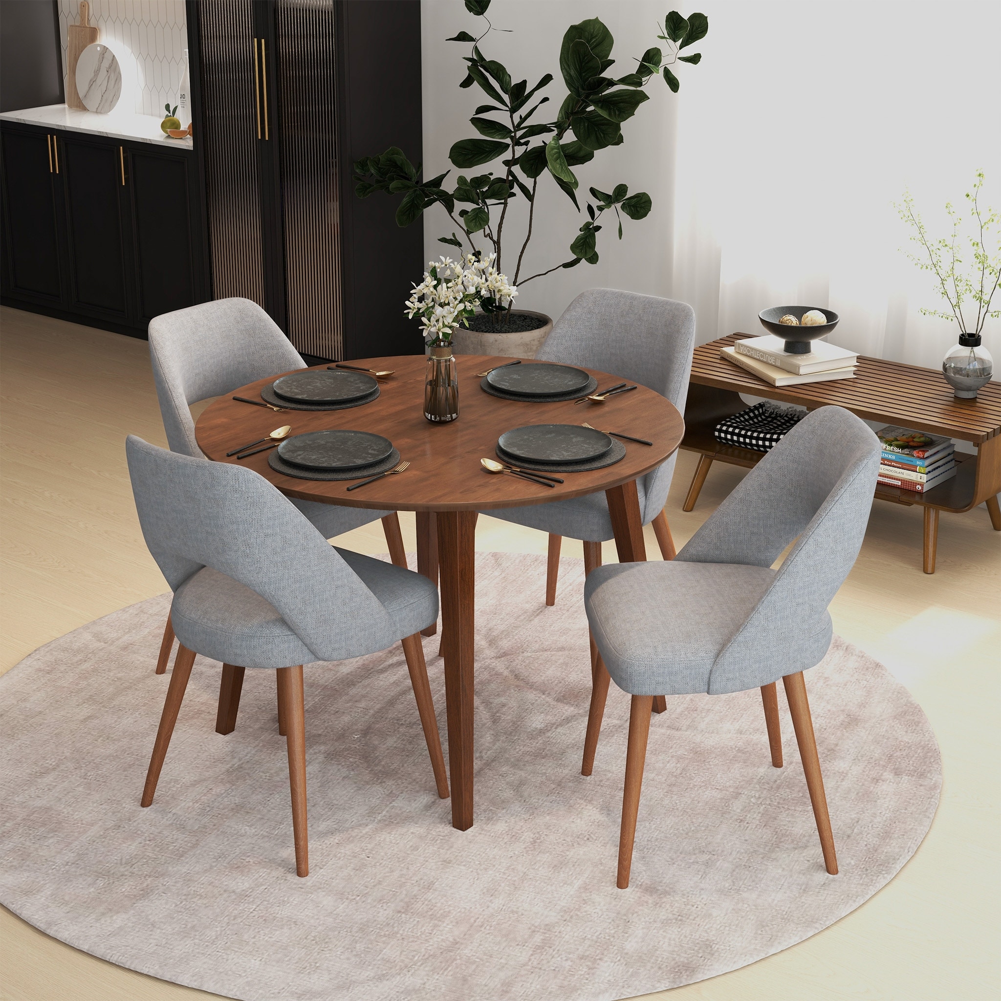 dining set for 4 plates